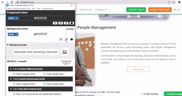 How to Test Color Contrast for Accessibility using CCA? - Codoid
