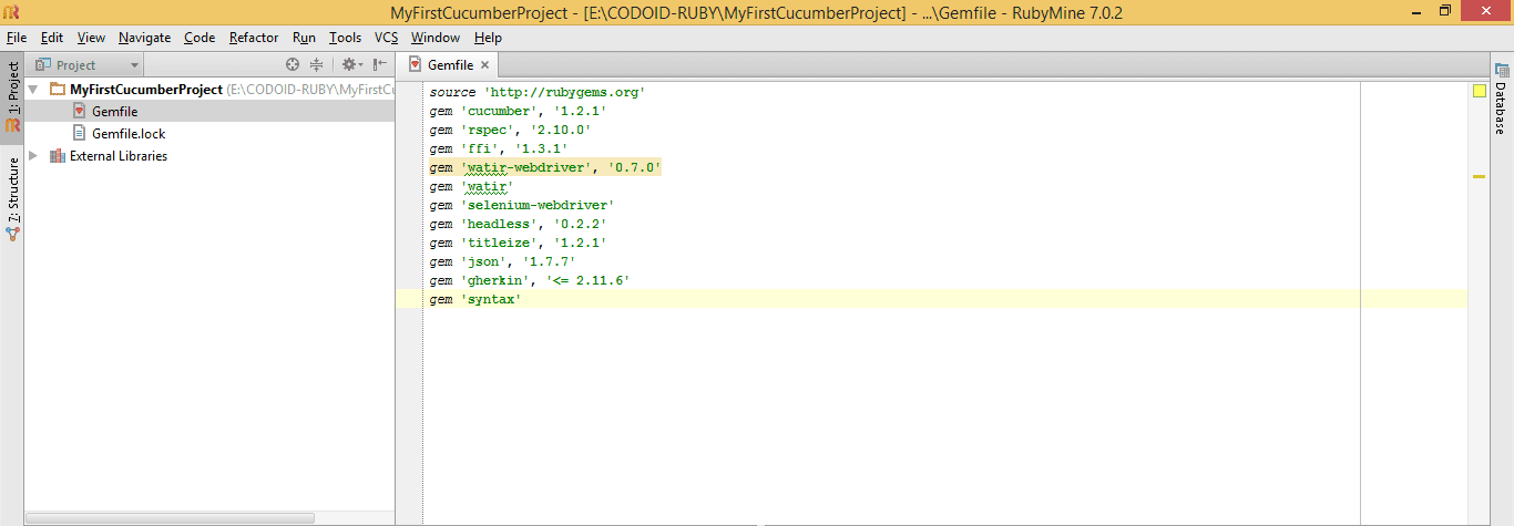 Creating a Ruby Cucumber Project - Codoid