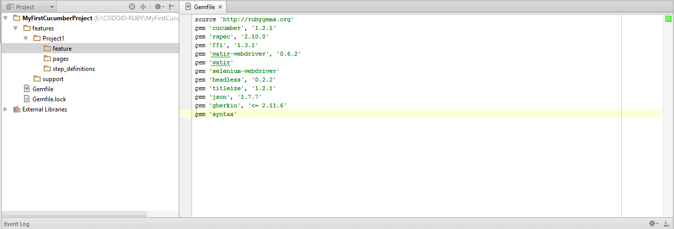 Creating a Ruby Cucumber Project - Codoid