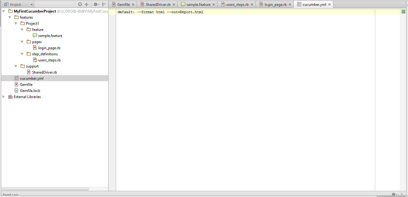 Creating A Ruby Cucumber Project Codoid