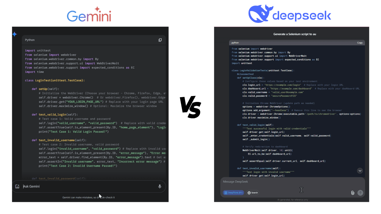 DeepSeek vs Gemini: Best AI for Software Testing - Codoid