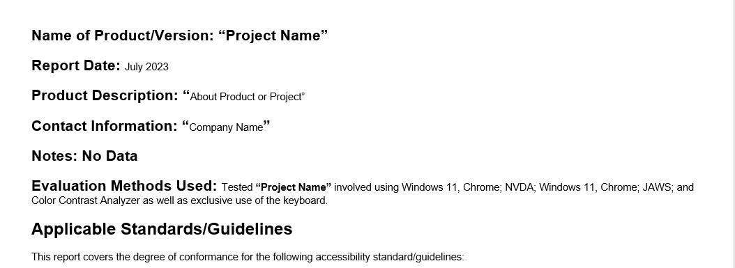 How to Create a VPAT Report: Explained with Examples - Codoid